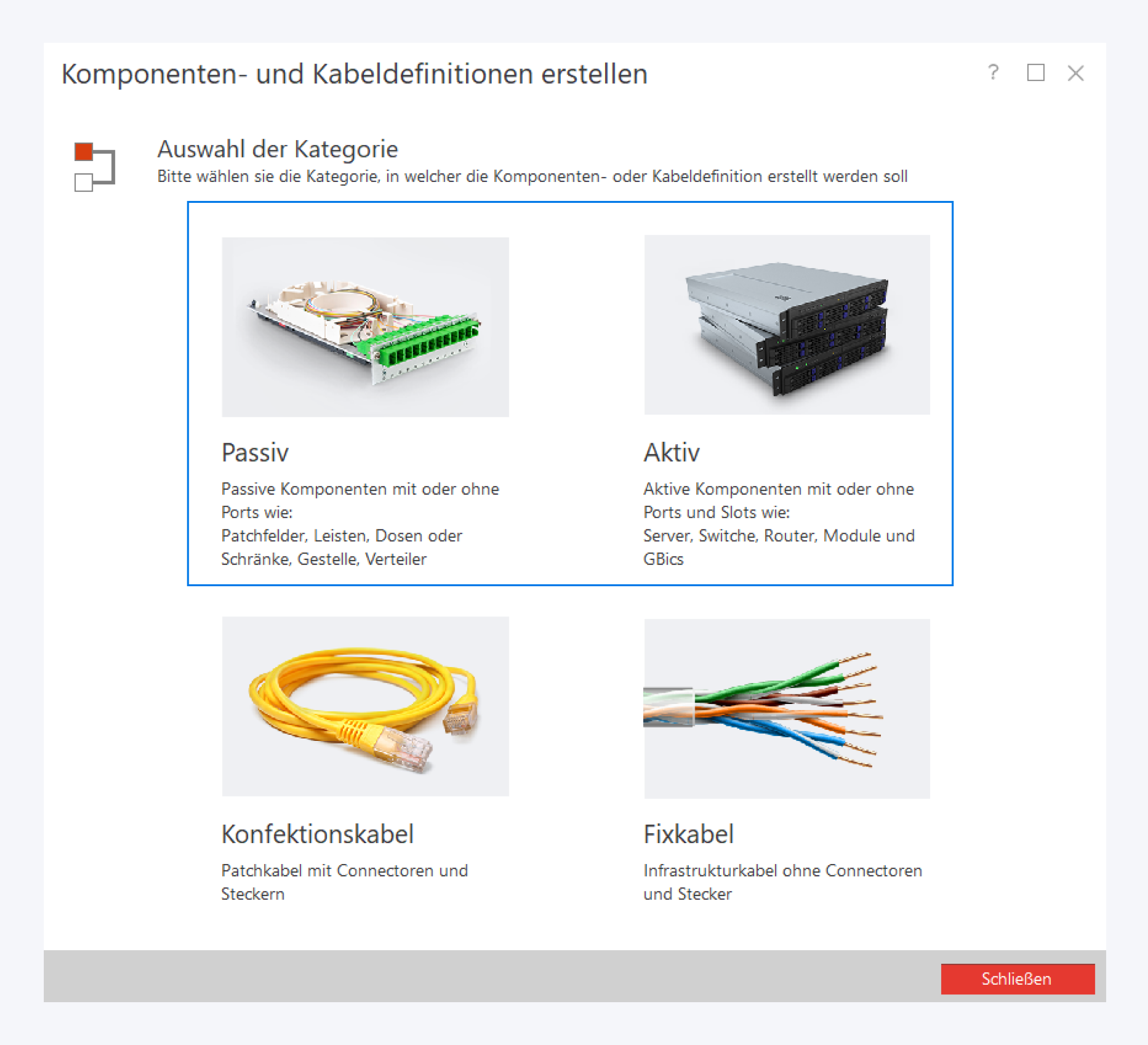 Komponenten- und Kabeldefinitionen erstellen